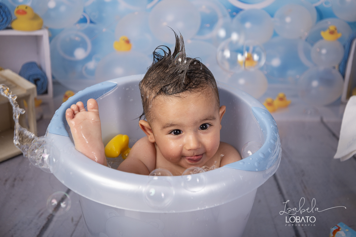 Crianças - Banho de Ofurô - Guilherme - Estúdio Isabela Lobato Fotografia