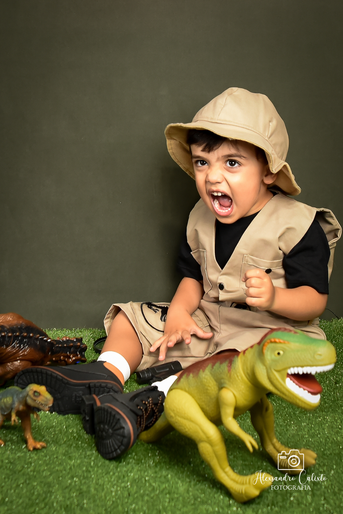 Mini Ensaios Infantis - Ensaio do Pedro 3 Anos - Dinossauros