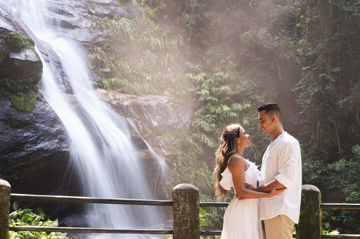 Ensaio pré-wedding - Mariana e Samuel - Cachoeira Tauanay, Floresta da Tijuca , Rio de Janeiro